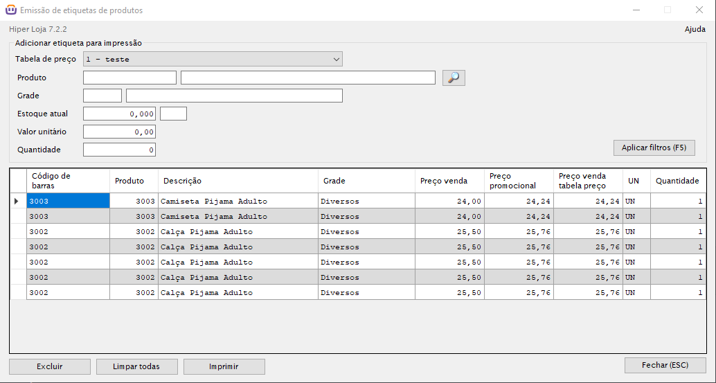 Como imprimir etiquetas no Hiper