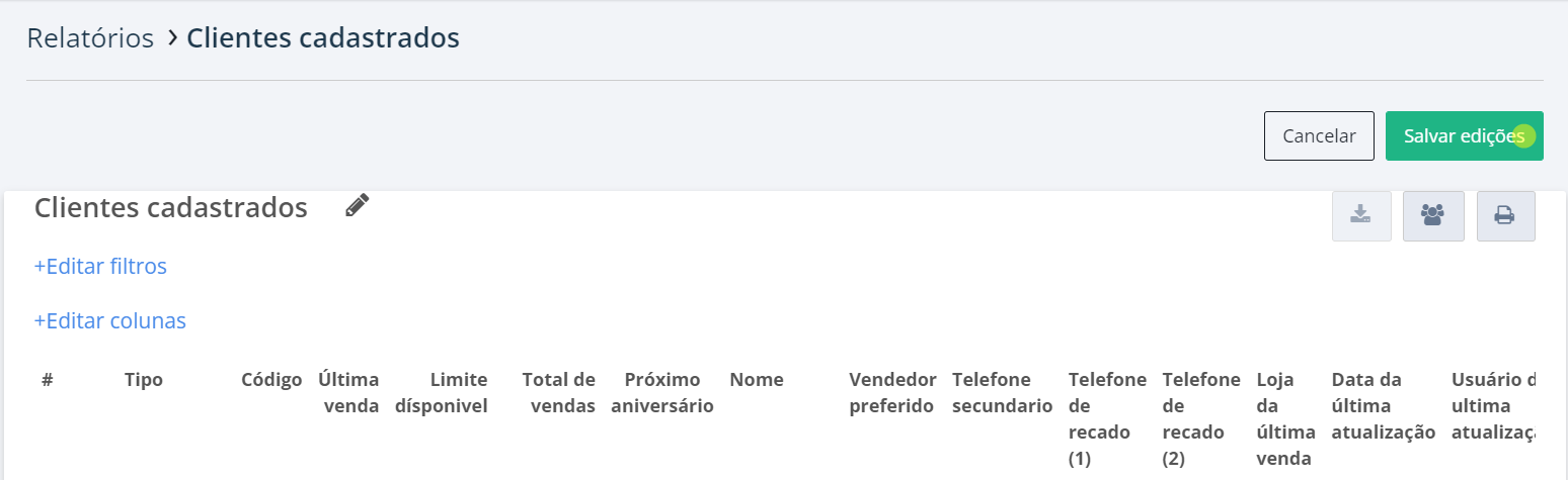 Como salvar um relatório em formato de planilha (CSV)