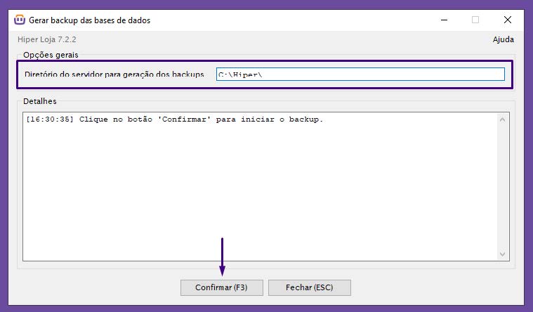 Como criar e restaurar um Backup do Banco de Dados no Hiper