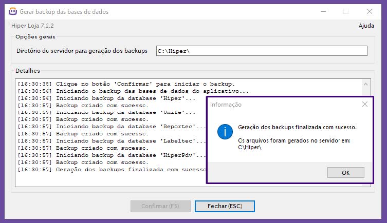 Como criar e restaurar um Backup do Banco de Dados no Hiper