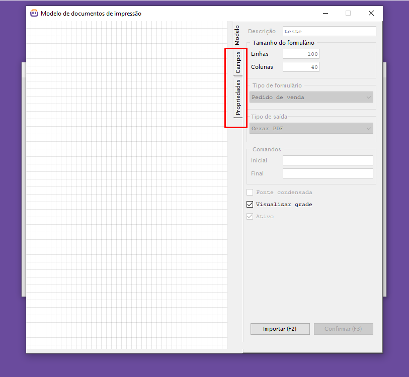 Personalização de Modelo de Formulário